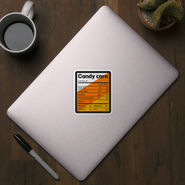 Funny Candy Corn Nutrition Facts Halloween Matching Candy Corn Nutrition Facts Sticker funny-candy-corn-nutrition-facts-halloween-matching-candy-corn-nutrition-facts-sticker